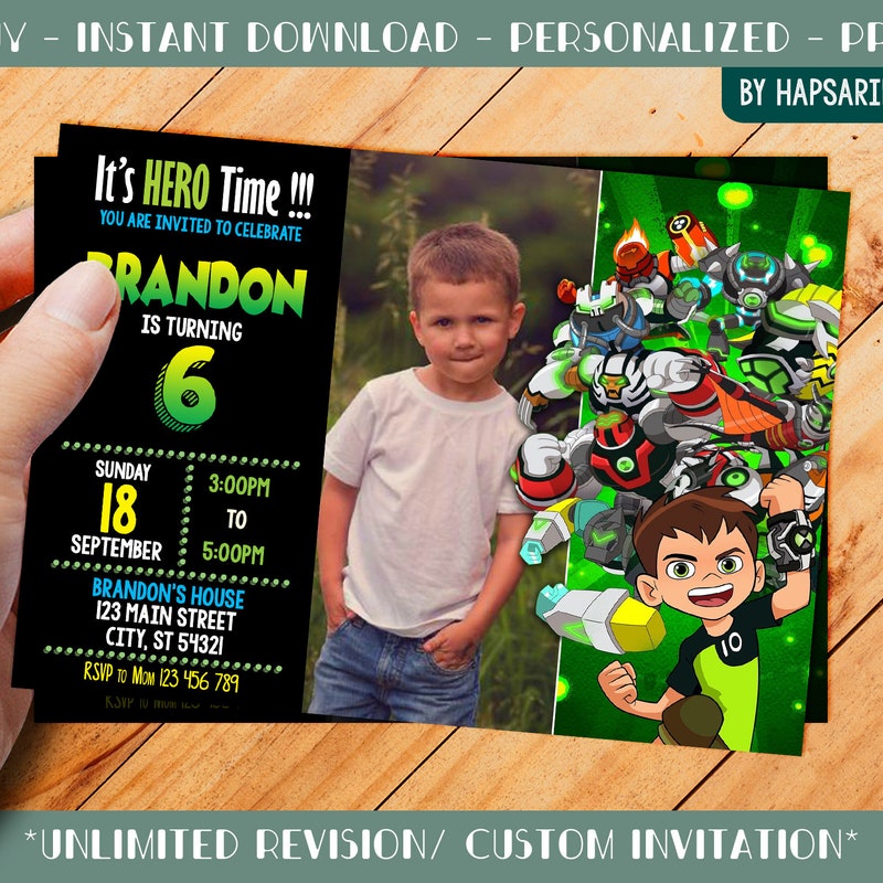 Ben10 Invitation - Etsy
