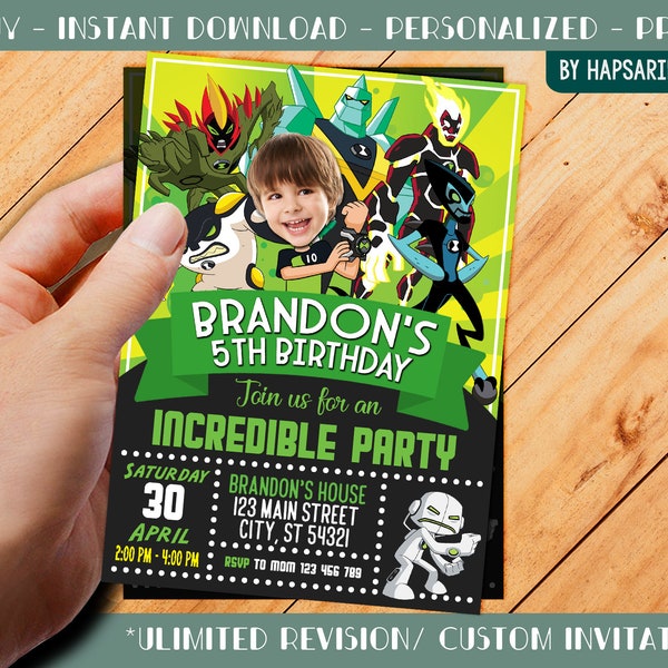 Ben10 Invitation - Etsy