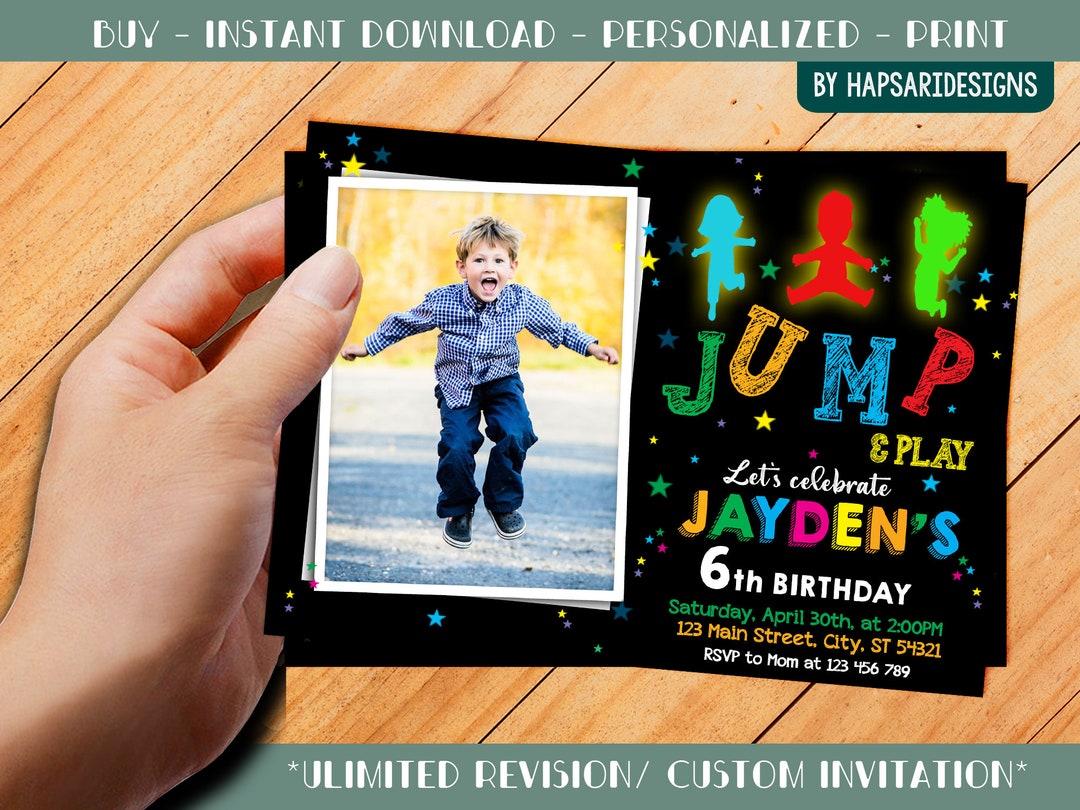 Custom Birthday Party Invitation With Photo - Personalized - Digital ...