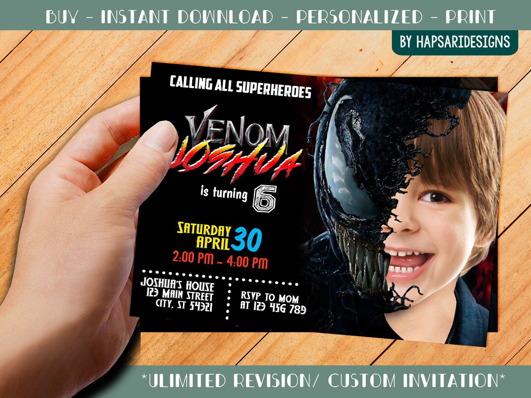 Custom Birthday Party Invitation With Photo - Personalized - Digital ...