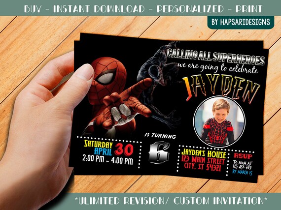 Custom Birthday Party Invitation With Photo Personalized | Etsy