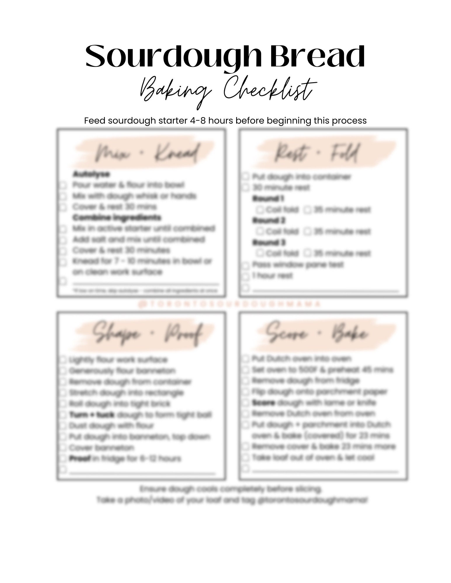 CHECKLIST | SOURDOUGH BREADMAKING | Editable - Etsy