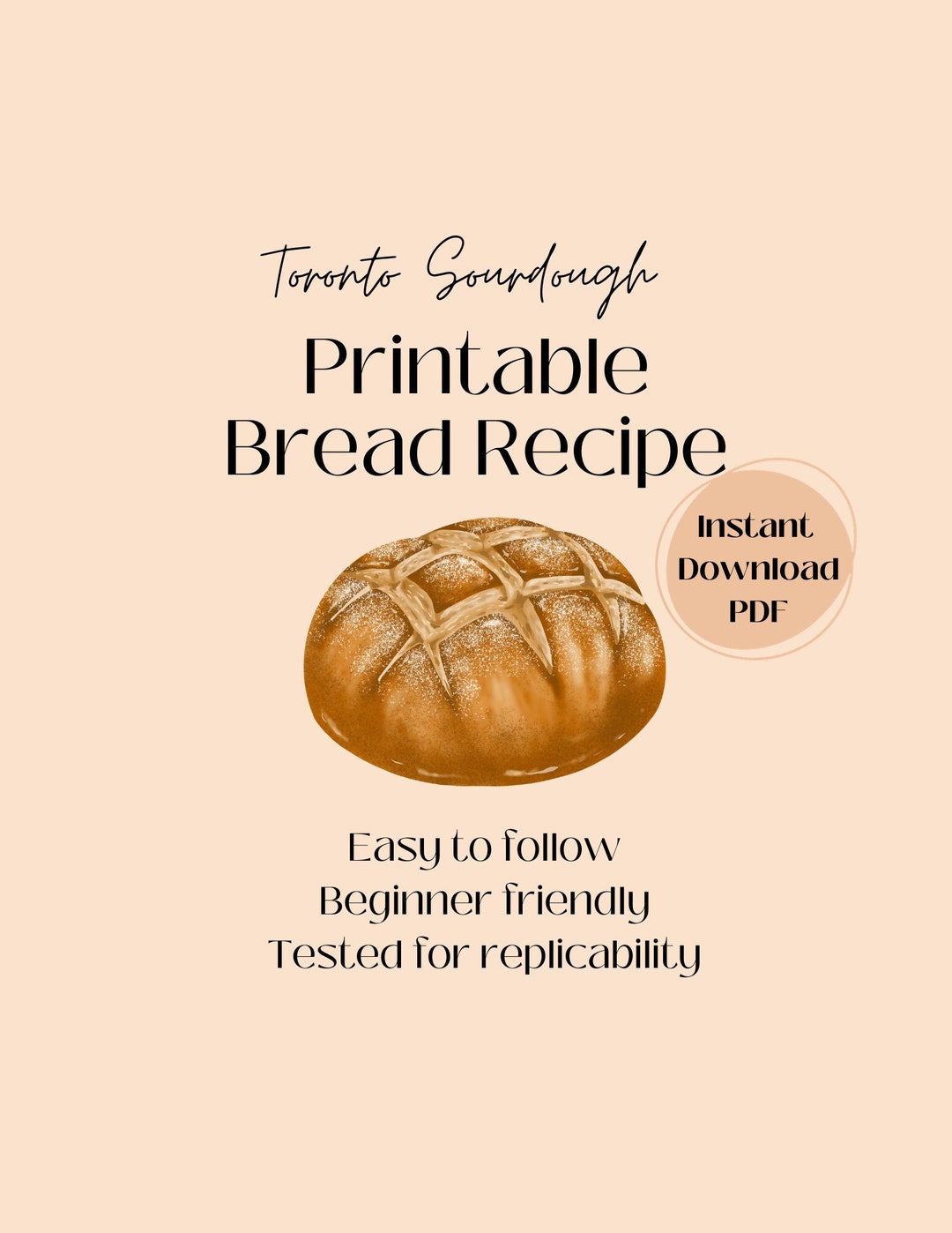 BREAD RECIPE SOURDOUGH Printable Sourdough Artisan Loaf Recipe - Etsy