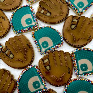 Custom Sugar Cookies Ultra Deluxe Baseball Field Bats Catchers Mitt ...