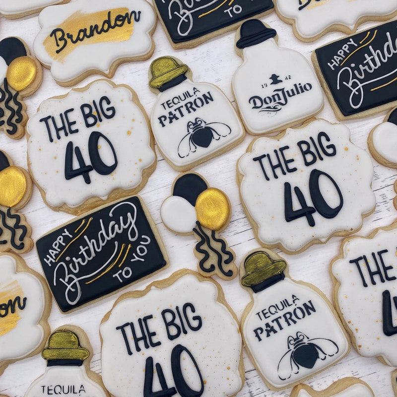 Happy Birthday 40th Cookies - Etsy