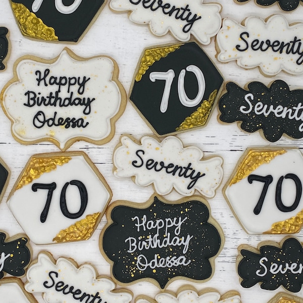 70th Birthday Cookies - Etsy