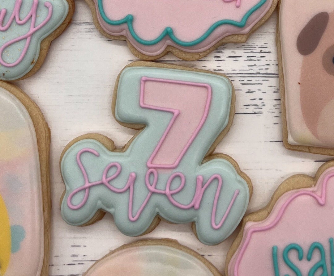 Custom Cookie Cutter Number Seven 7 7th Seven Birthday Digit Fast Made ...