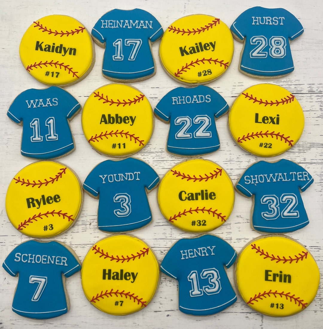 Custom Sugar Cookies Ultra Deluxe Softball Baseball Team Cookies Coach ...