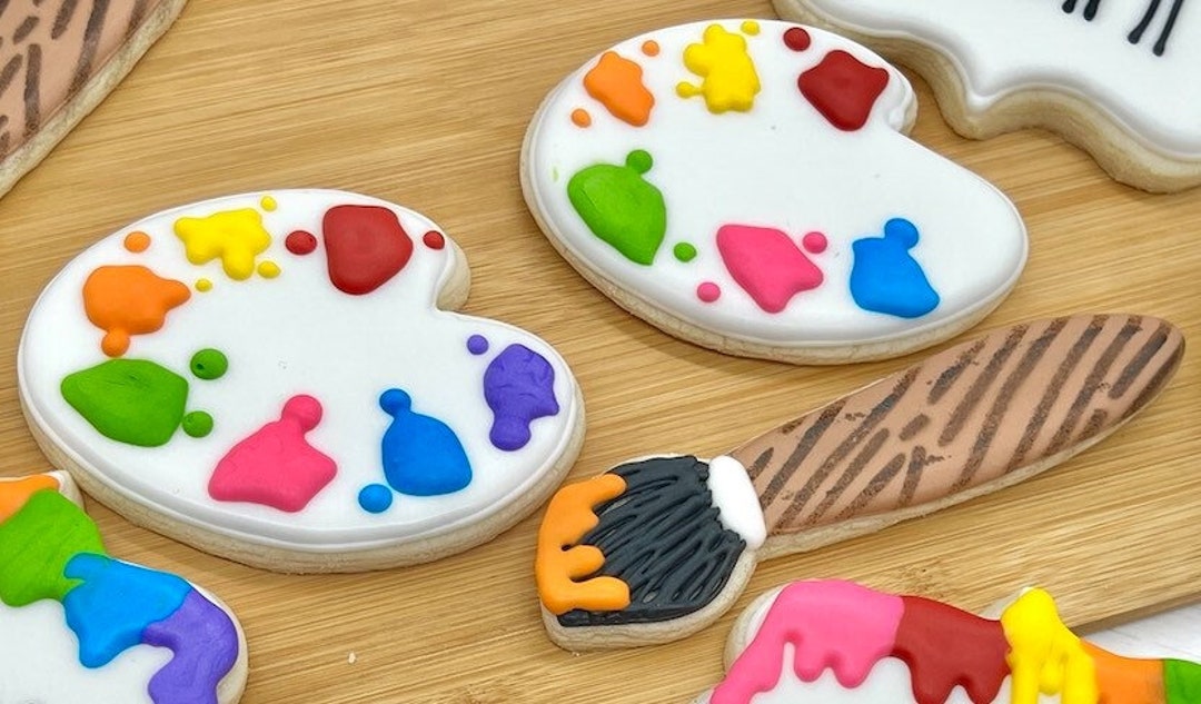 Custom Cookie Cutter BRUSH Artist Paint Pallet Paint Party Kids Fast ...