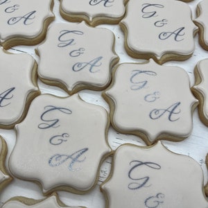 Custom Sugar Cookies Deluxe Elegant Party Favor Wedding Monogram ...