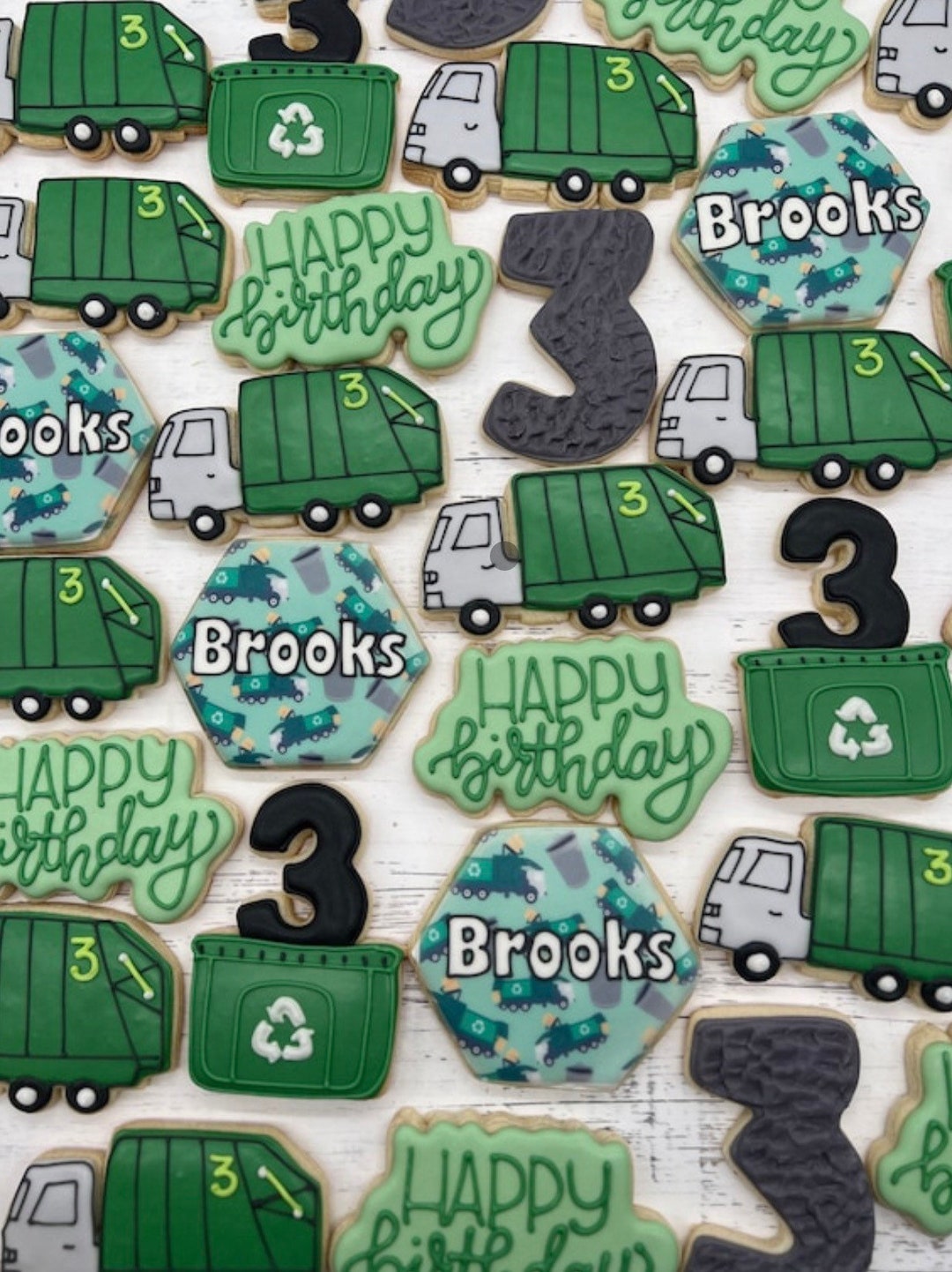 Custom Sugar Cookies Ultra Deluxe Garbage Truck Dumpster Birthday Trash ...