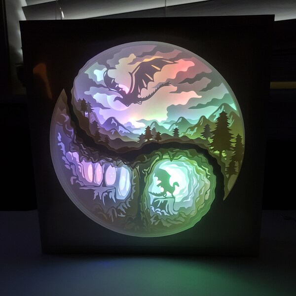 Dragon Led Light Svg - Etsy
