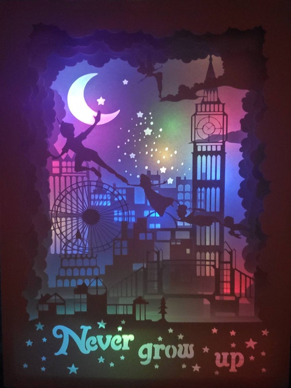 Lights included! 8x11 peterpan shadow box (physical product) by Rebecca ...