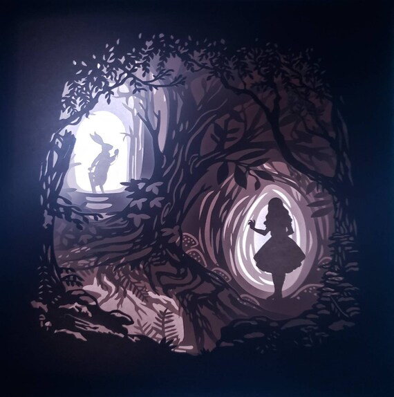 Lights included! 8x8 Alice in wonderland shadow box (finished physical ...