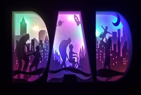 Lights included! Father's Day shadow box (finished physical product) by ...