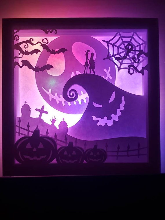 8x8 nightmare before christmas shadow box light box night light by ...