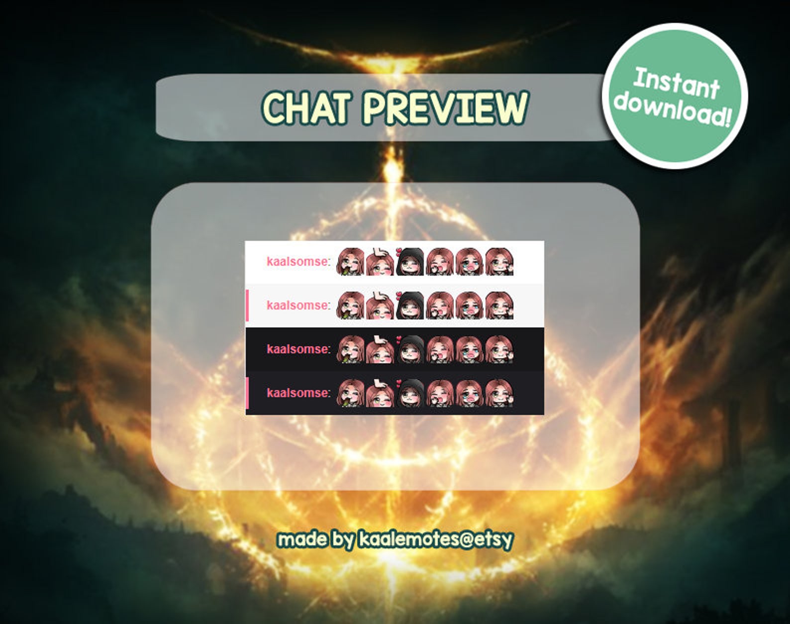 6 Elden Ring Emotes MELINA for Twitch Discord - Etsy