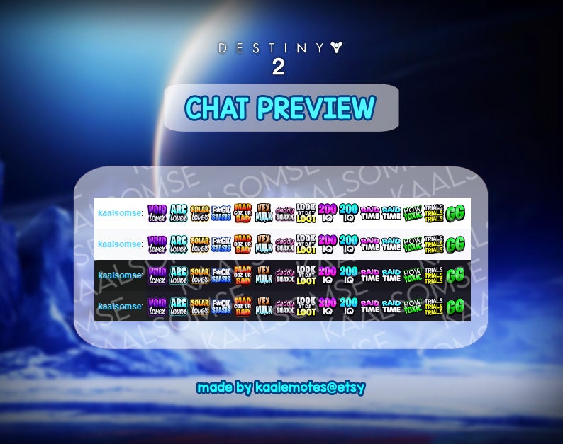Destiny 2 Emotes TEXT Font 15 Emote Pack for Twitch Discord - Etsy