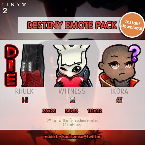 Destiny 2 Emotes 3 Premade Emote Pack for Twitch Discord - Etsy
