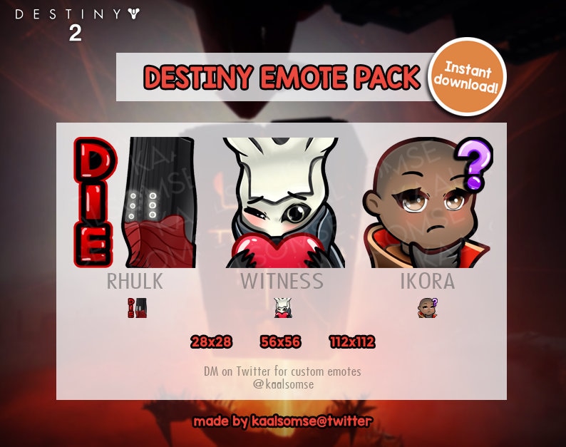 Destiny 2 Emotes Witch Queen - 3 Emote Pack for Twitch Discord - Etsy