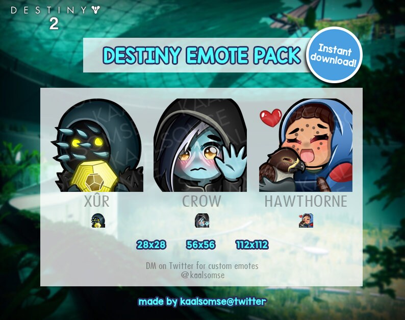 Destiny 2 Emotes 3 Premade Emote Pack for Twitch Discord - Etsy