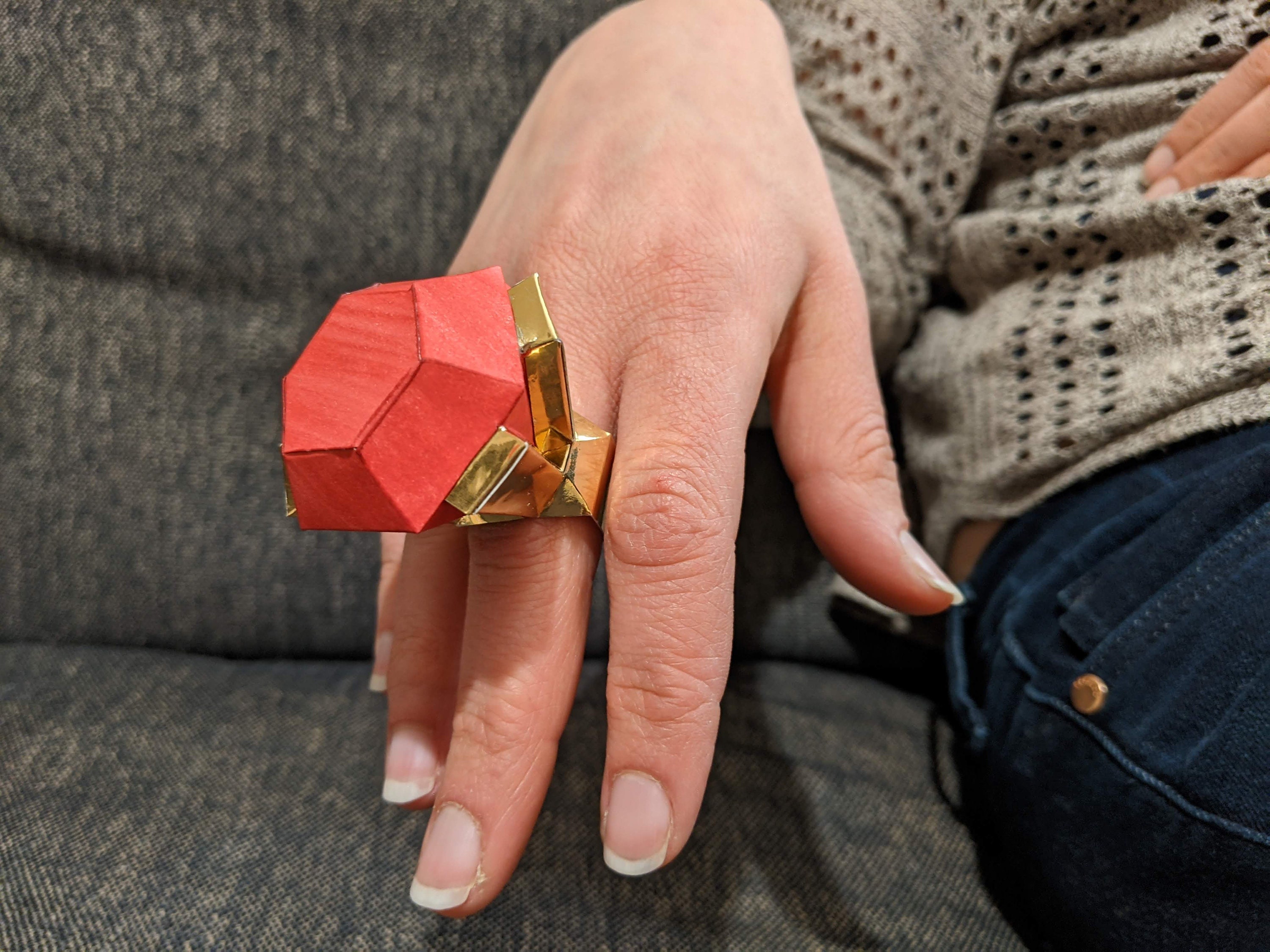 Gemstone Ring Papercraft Plans, DIY Jewelry, Prom/wedding/engagement ...