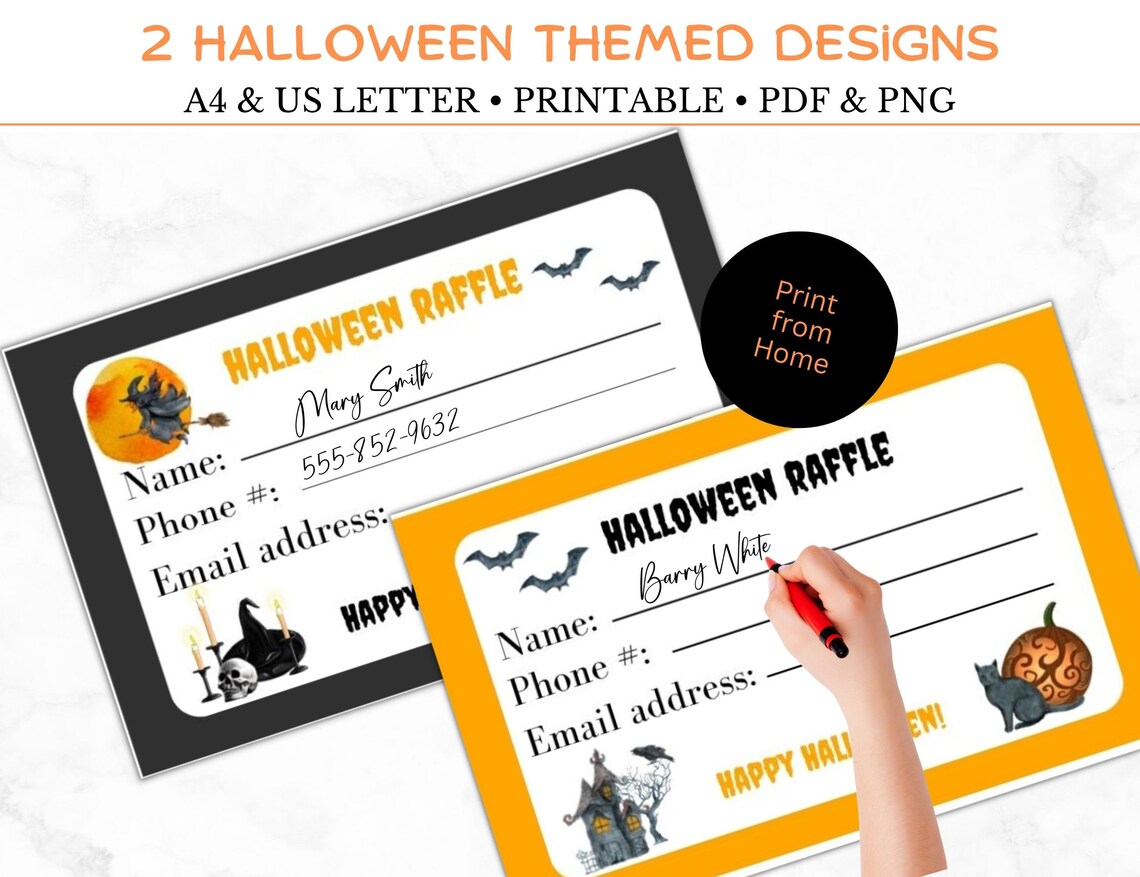 Halloween Raffle Ticket Printable Raffle Ticket Halloween - Etsy
