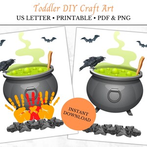 Halloween Handprint DIY Art, Halloween Craft for Toddlers, Preschool ...