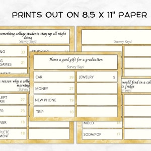 Graduation Friendly Feud Game Printable, Friendly Feud Trivia, Grad ...