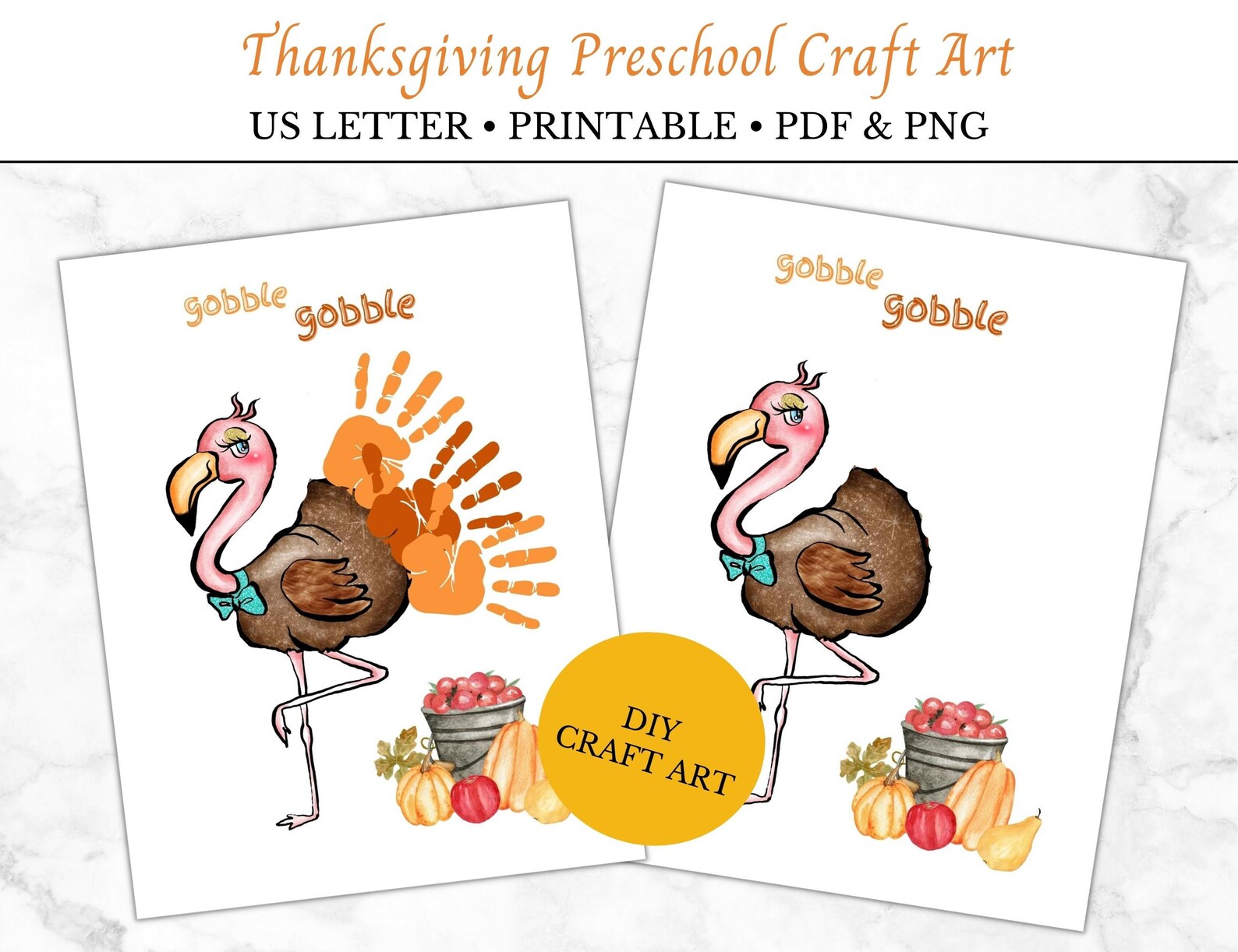 Thanksgiving Handprint DIY Art, 5 Designs Fall Handprint Craft for ...