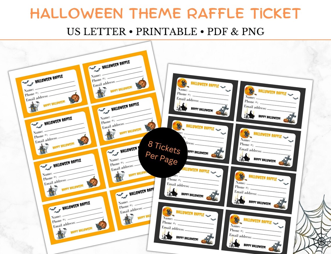 Halloween Raffle Ticket Printable Raffle Ticket Halloween - Etsy
