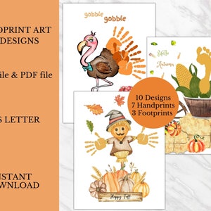 Thanksgiving Handprint & Footprint Craft Bundle 10 Designs - Etsy