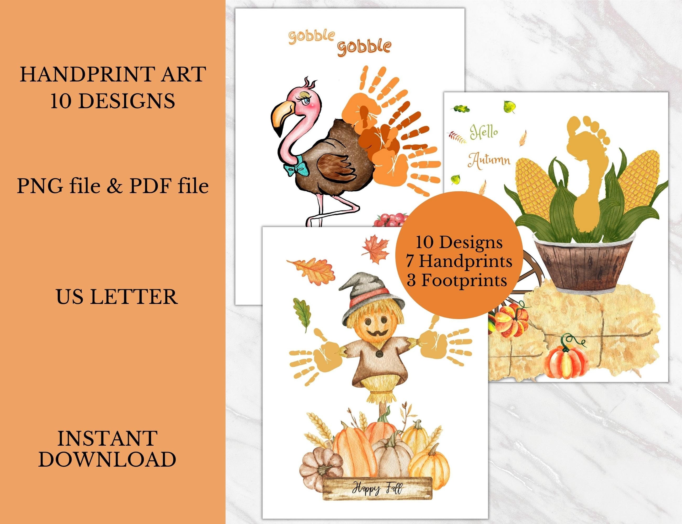 Thanksgiving Handprint & Footprint Craft Bundle 10 Designs - Etsy