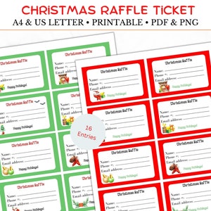 Holiday Party Printable Raffle Tickets: A Festive Way to - Etsy