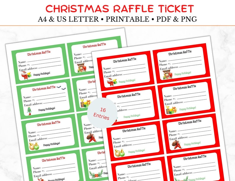 Holiday Party Printable Raffle Tickets: A Festive Way to - Etsy