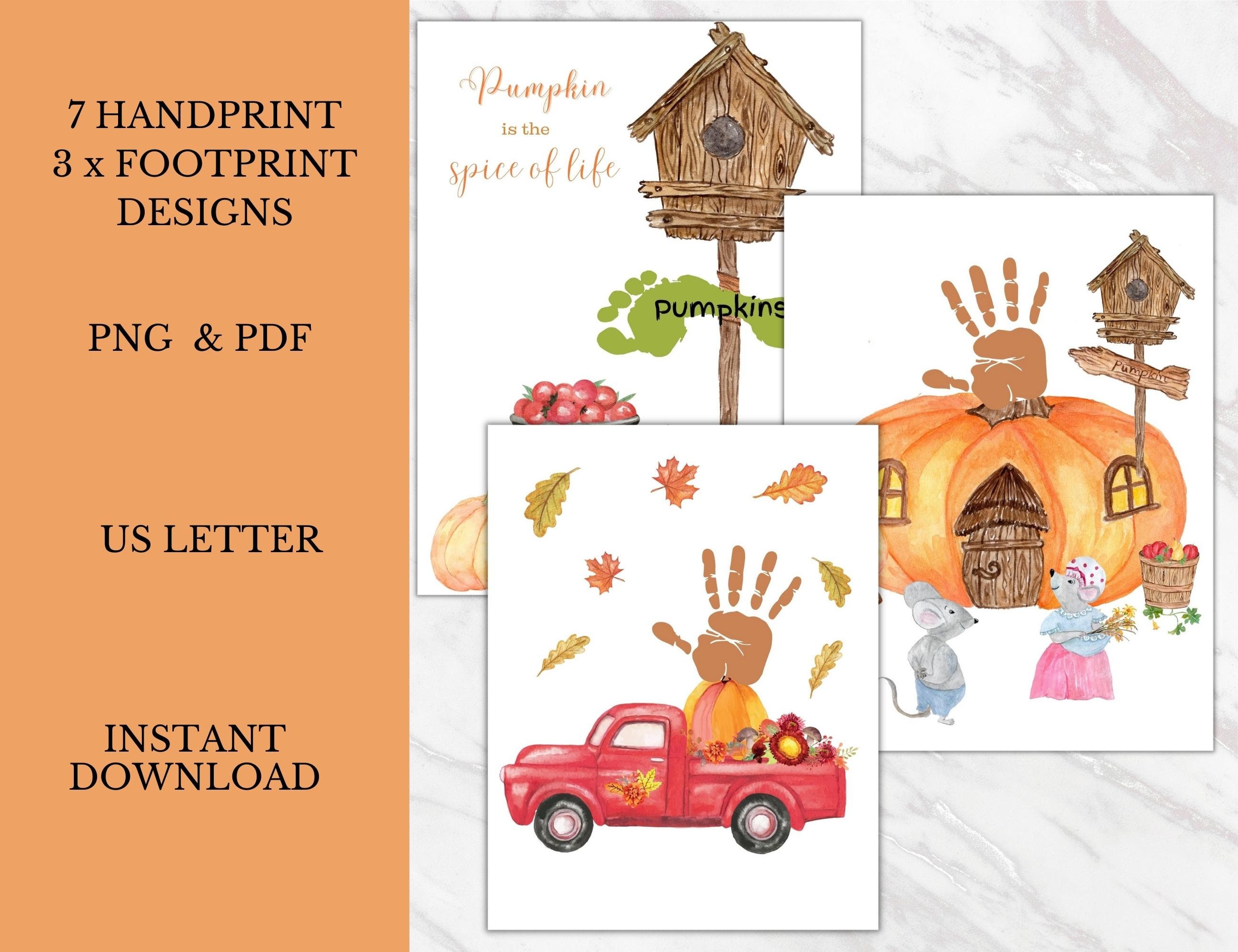 Thanksgiving Handprint & Footprint Craft Bundle 10 Designs - Etsy