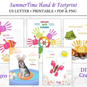 Summer Art Handprint Craft Bundle, Handprint Kit for Toddlers Pre-k ...