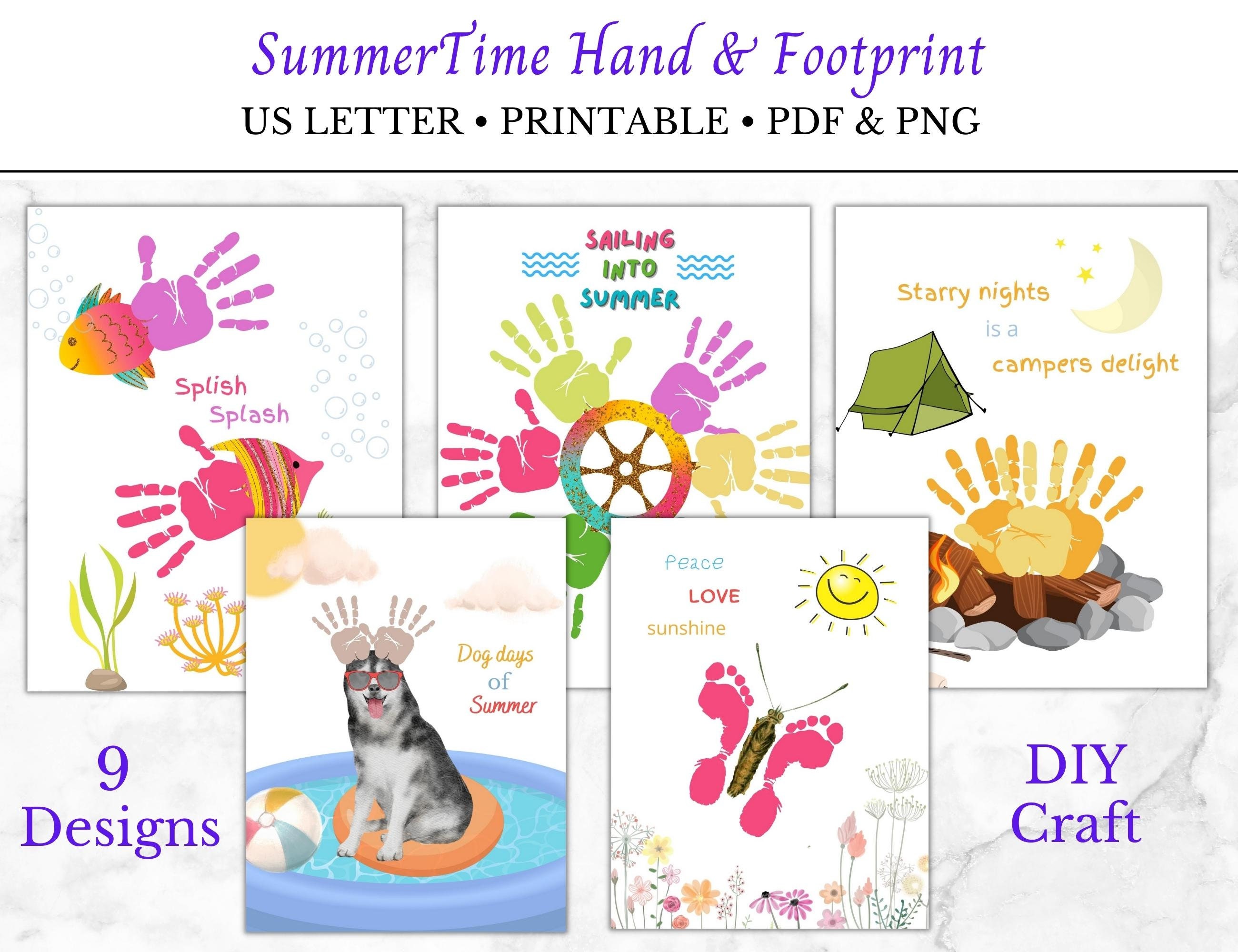 Summer Art Handprint Craft Bundle, Handprint Kit for Toddlers Pre-k ...