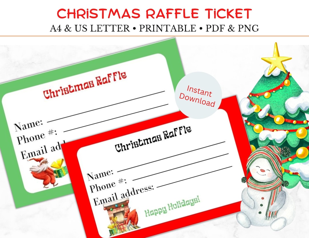 Holiday Party Printable Raffle Tickets: A Festive Way to - Etsy