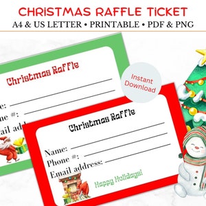 Holiday Party Printable Raffle Tickets: A Festive Way to - Etsy