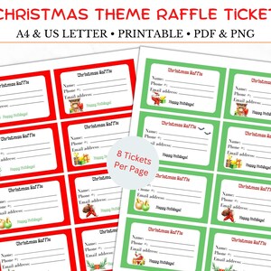 Holiday Party Printable Raffle Tickets: A Festive Way to - Etsy