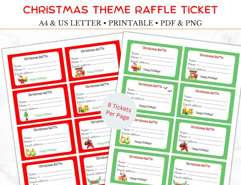 Holiday Party Printable Raffle Tickets: A Festive Way to - Etsy
