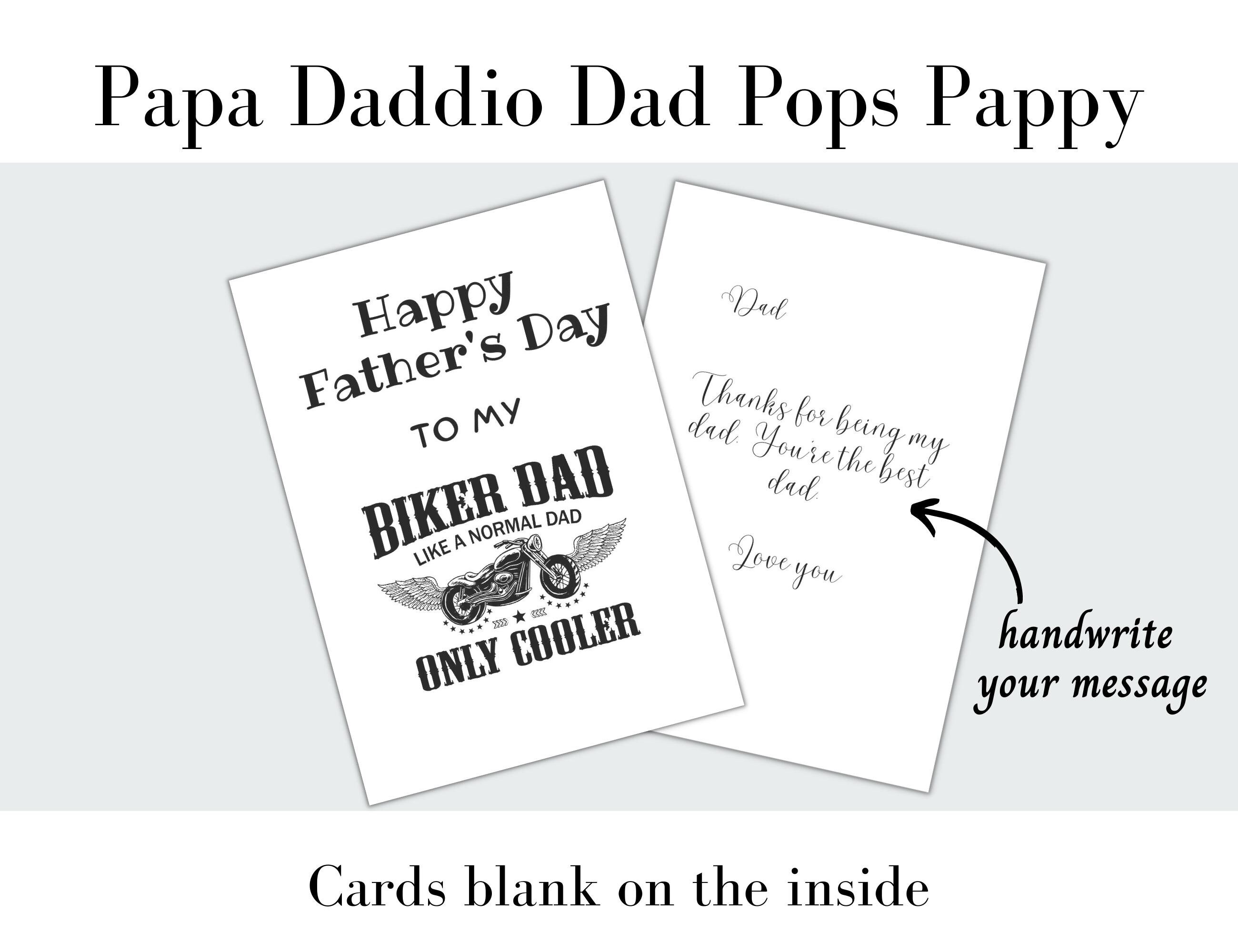 Father's Day Card Printable, Instant Download, Card for Dad, Motorcycle ...