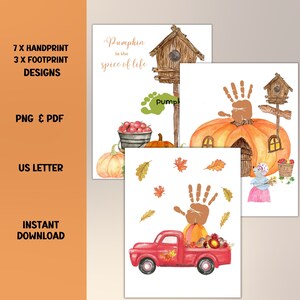 Thanksgiving Handprint & Footprint Craft Bundle, 10 Designs, DIY Fall ...