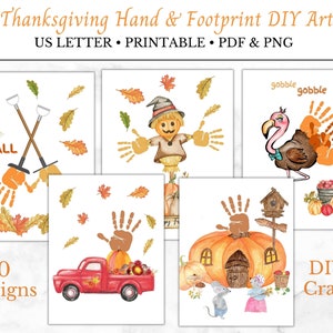 Thanksgiving Handprint & Footprint Craft Bundle 10 Designs - Etsy