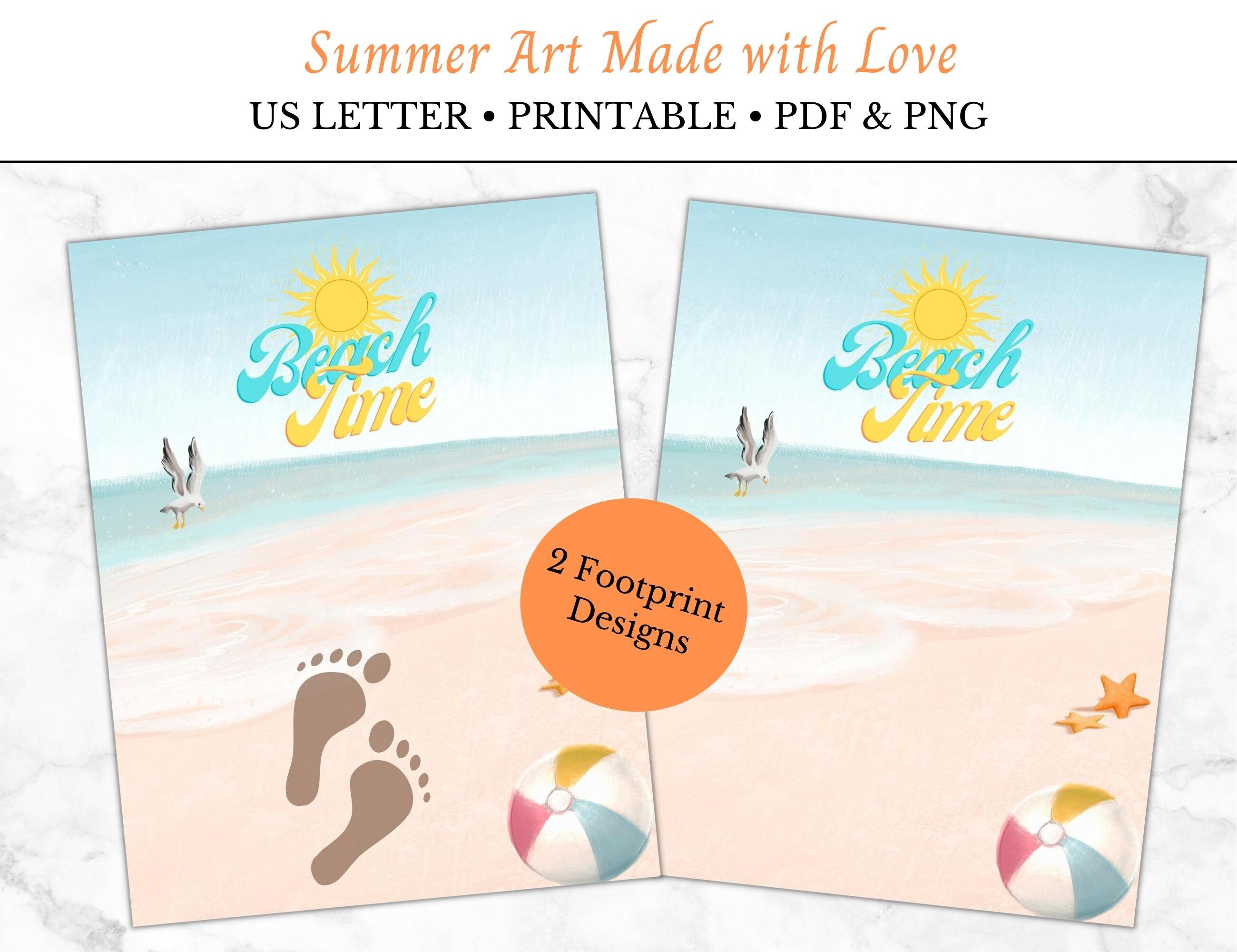 Summer Handprint Art DIY Bundle, Summer Theme Hand & Foot Print Craft ...
