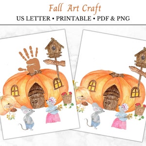 Fall Handprint Craft Bundle, Halloween & Thanksgiving Handprint Kit for ...