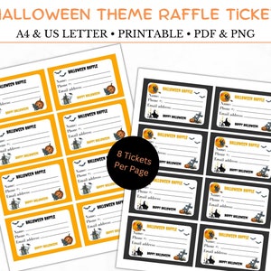 Halloween Raffle Ticket Printable Raffle Ticket Halloween - Etsy