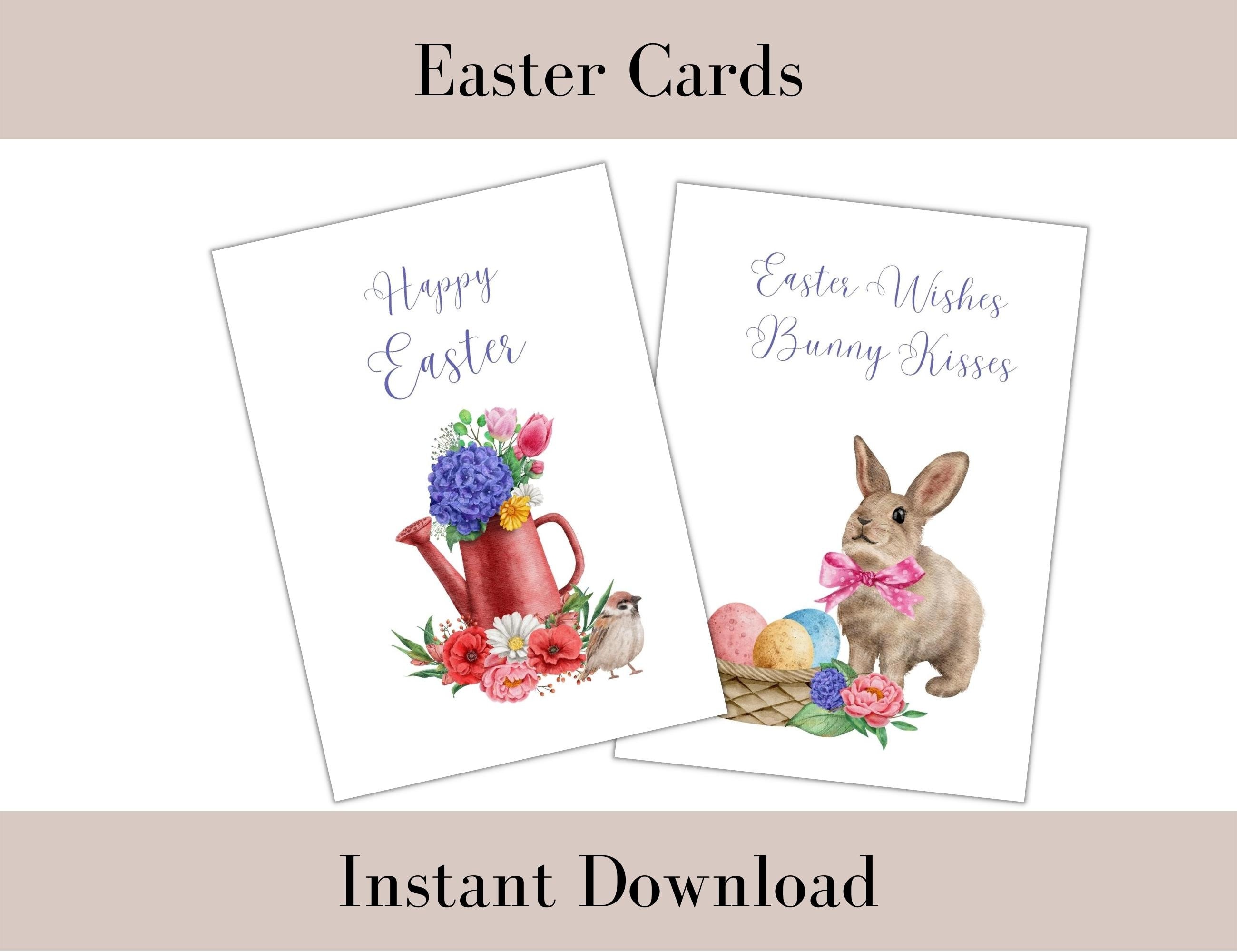 Printable Easter Cards, Set of 4 Printable - Etsy