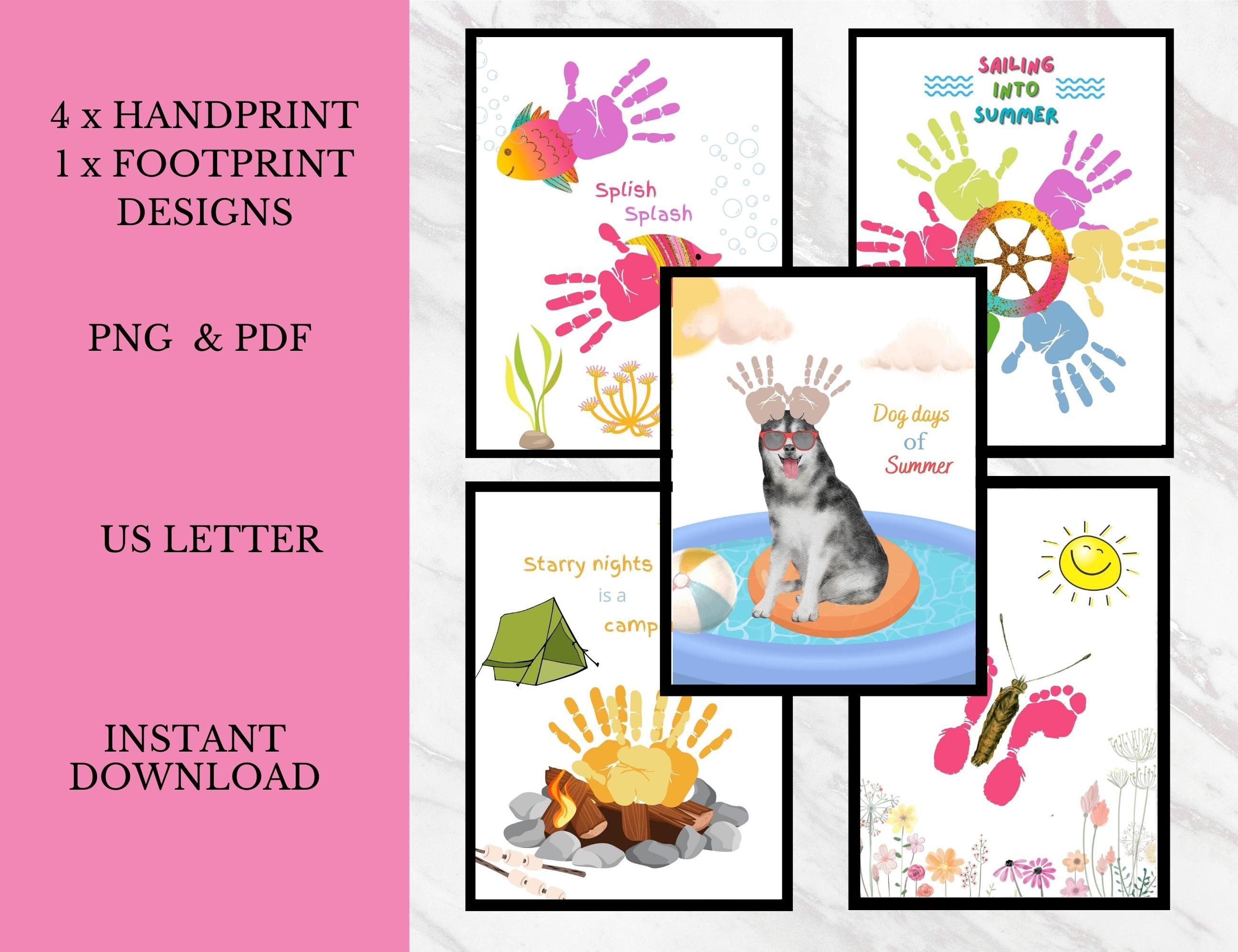 Summertime Handprint Art Bundle DIY Craft for Kids Handprint - Etsy